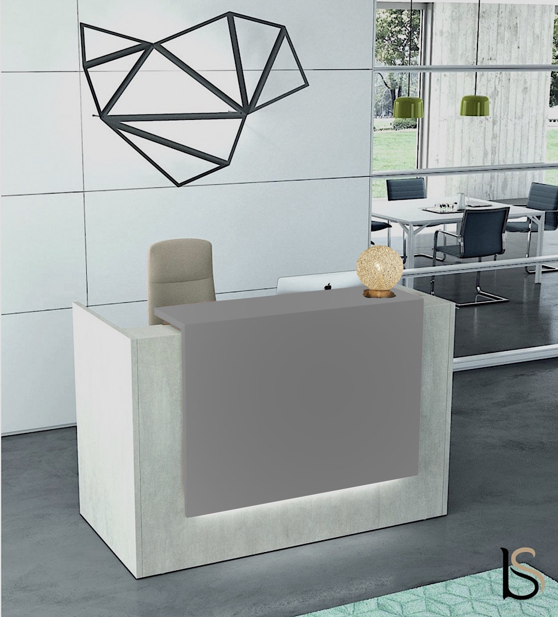 Comptoir d'accueil Z2 finition béton - Officity Banques d'accueil O...