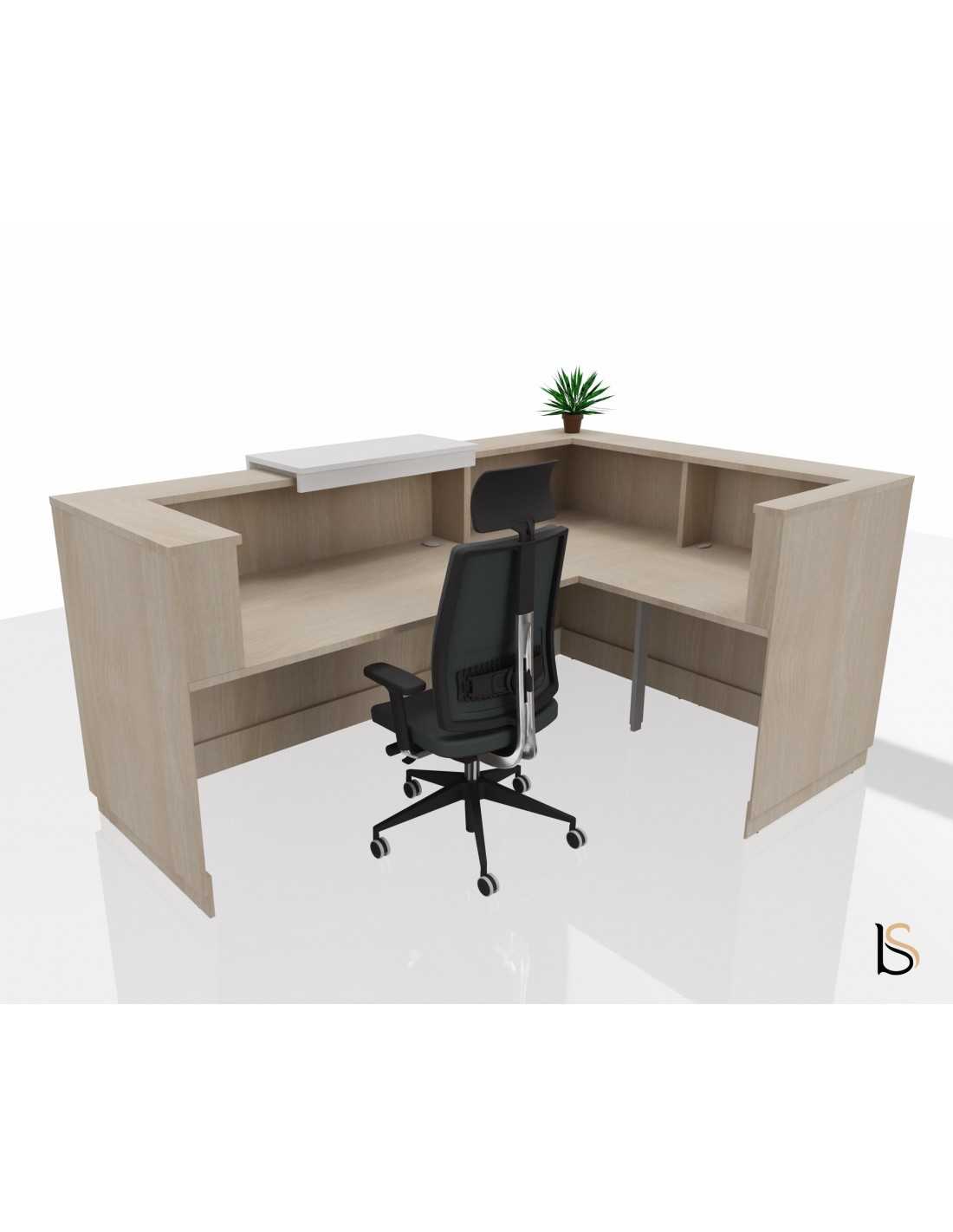 Banque d'accueil d'angle Delta avec réhausse - Mobel Linea