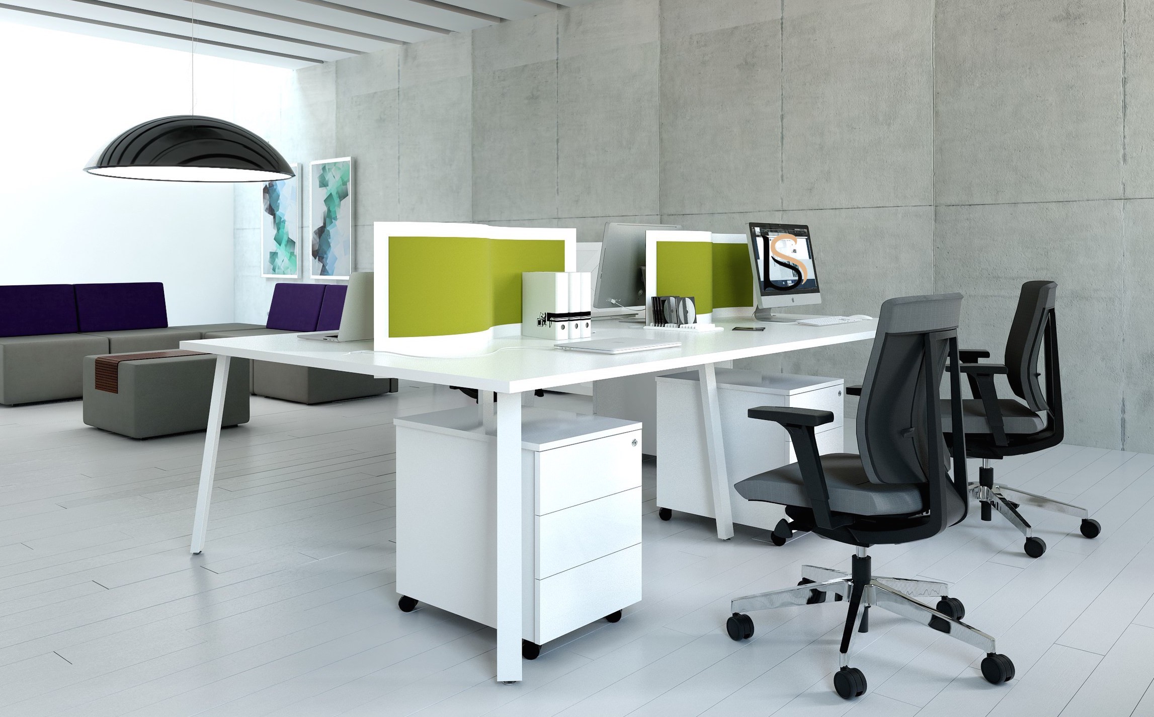 Bureau Bench 4 personnes Ogi A – MDD. Bureaux bench MDD