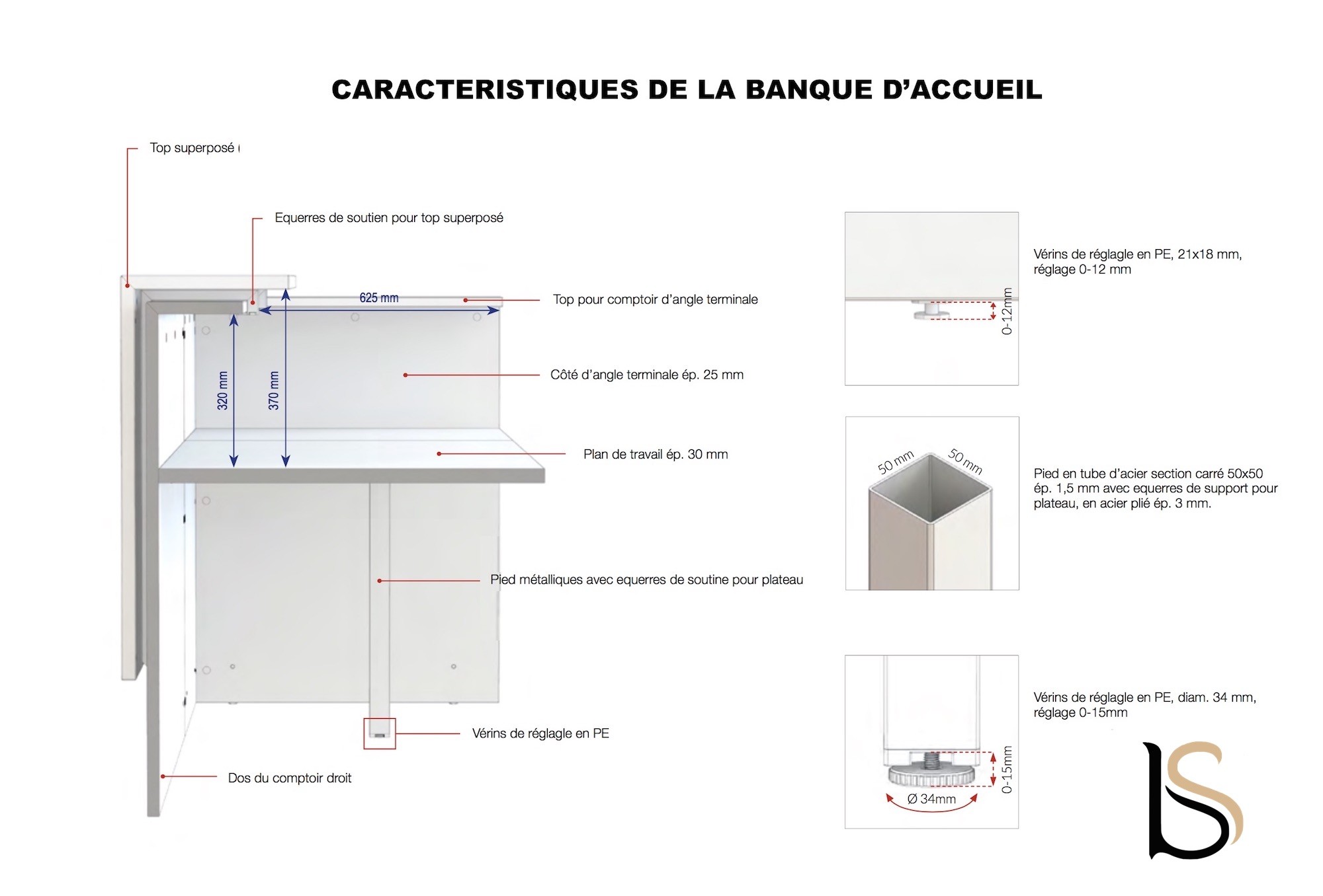 Comptoir d'accueil Z2 finition béton - Officity Banques d'accueil O...